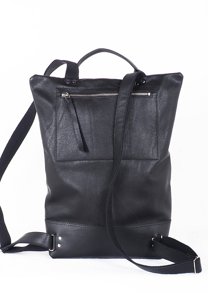 Black leather Backpack Laptop · BASIC